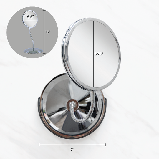 Zadro Triple Gooseneck Makeup Mirror w/ Magnification & Wall Mountable