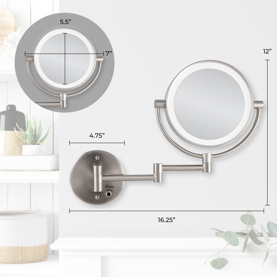 lighted wall makeup mirror