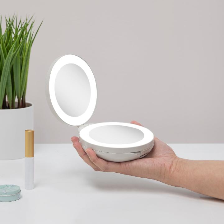 Zadro LED Lighted Travel Mirrors for Makeup w/ Magnification & Compact