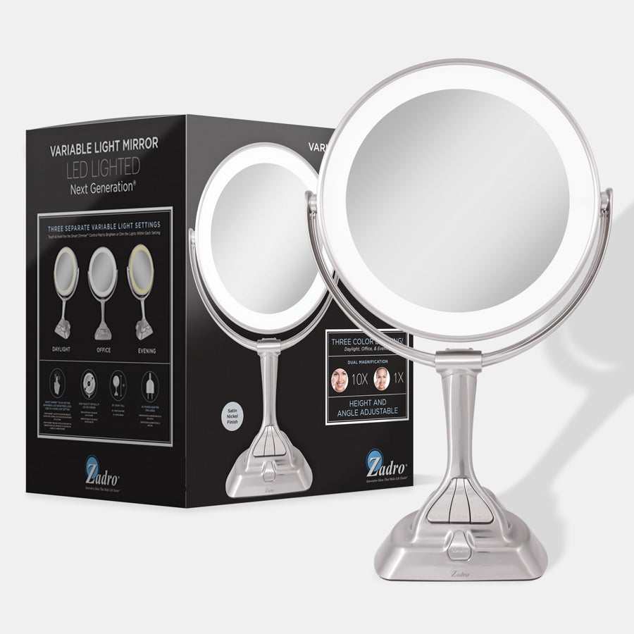 Zadro LED Lighted Makeup Mirrors w/ Magnification & Smart Dimming Tech