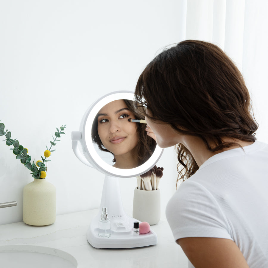 Eleganze Bright Fluorescent Lighted Makeup Mirror with Magnifications ...