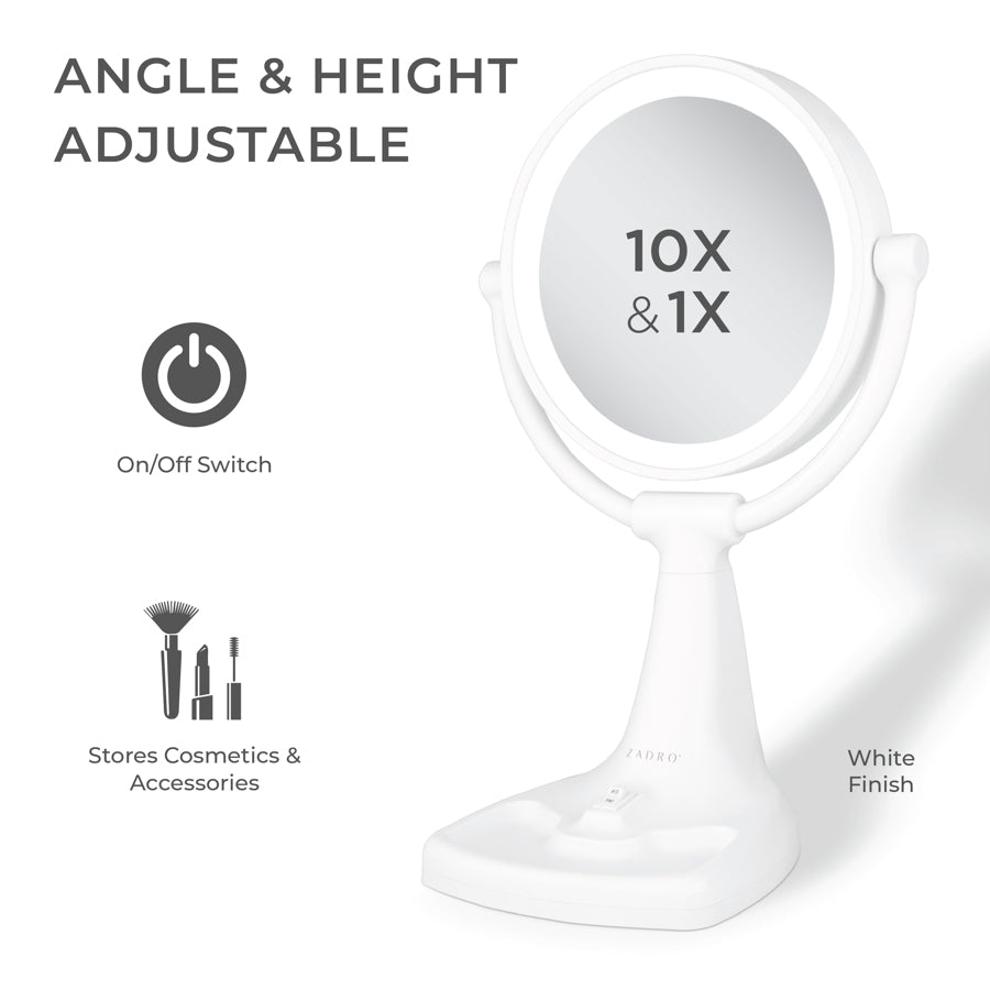 Eleganze Bright Fluorescent Lighted Makeup Mirror with Magnifications ...